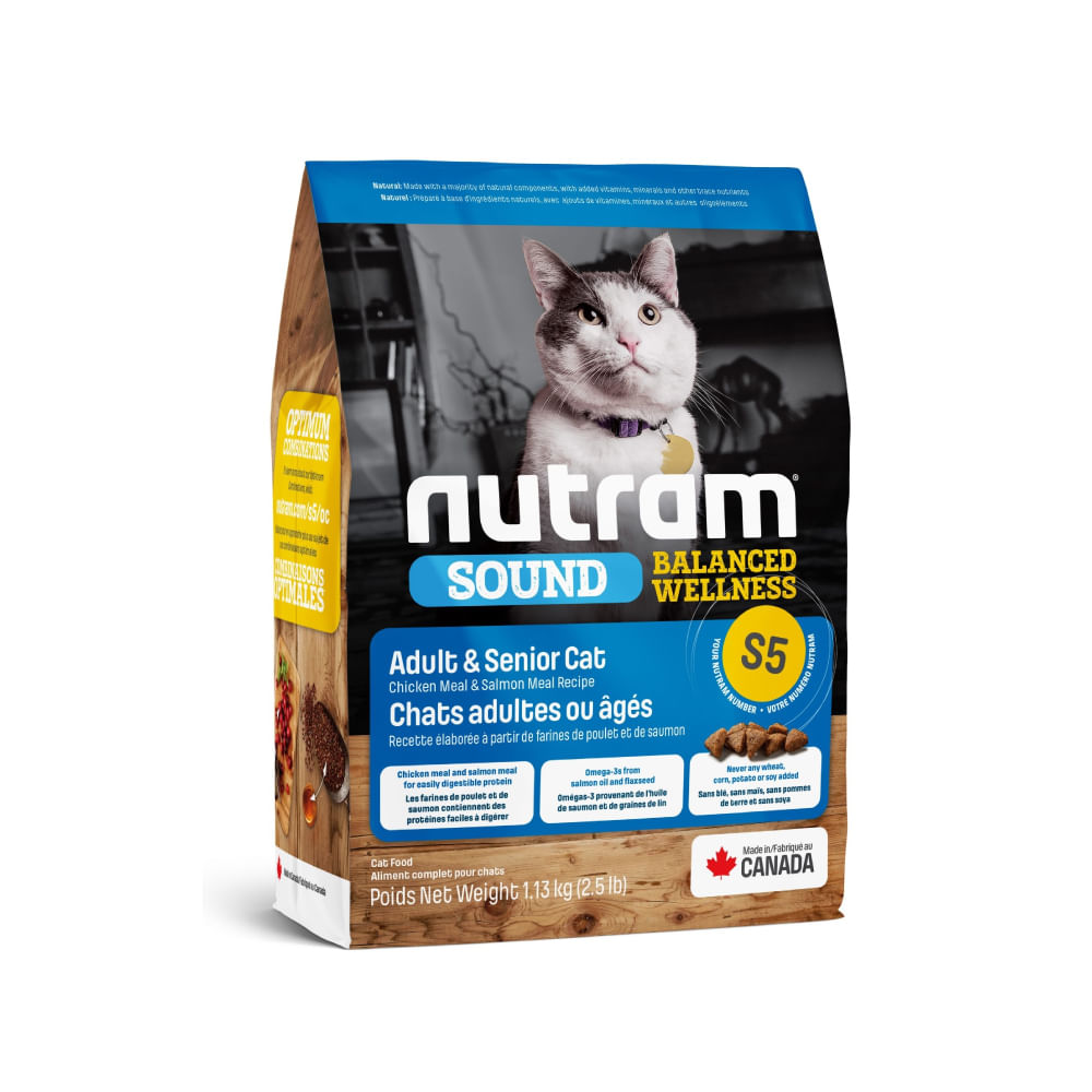 Nutram S5 Sound Adult & Senior Cat 5.4 Kg | Adulto